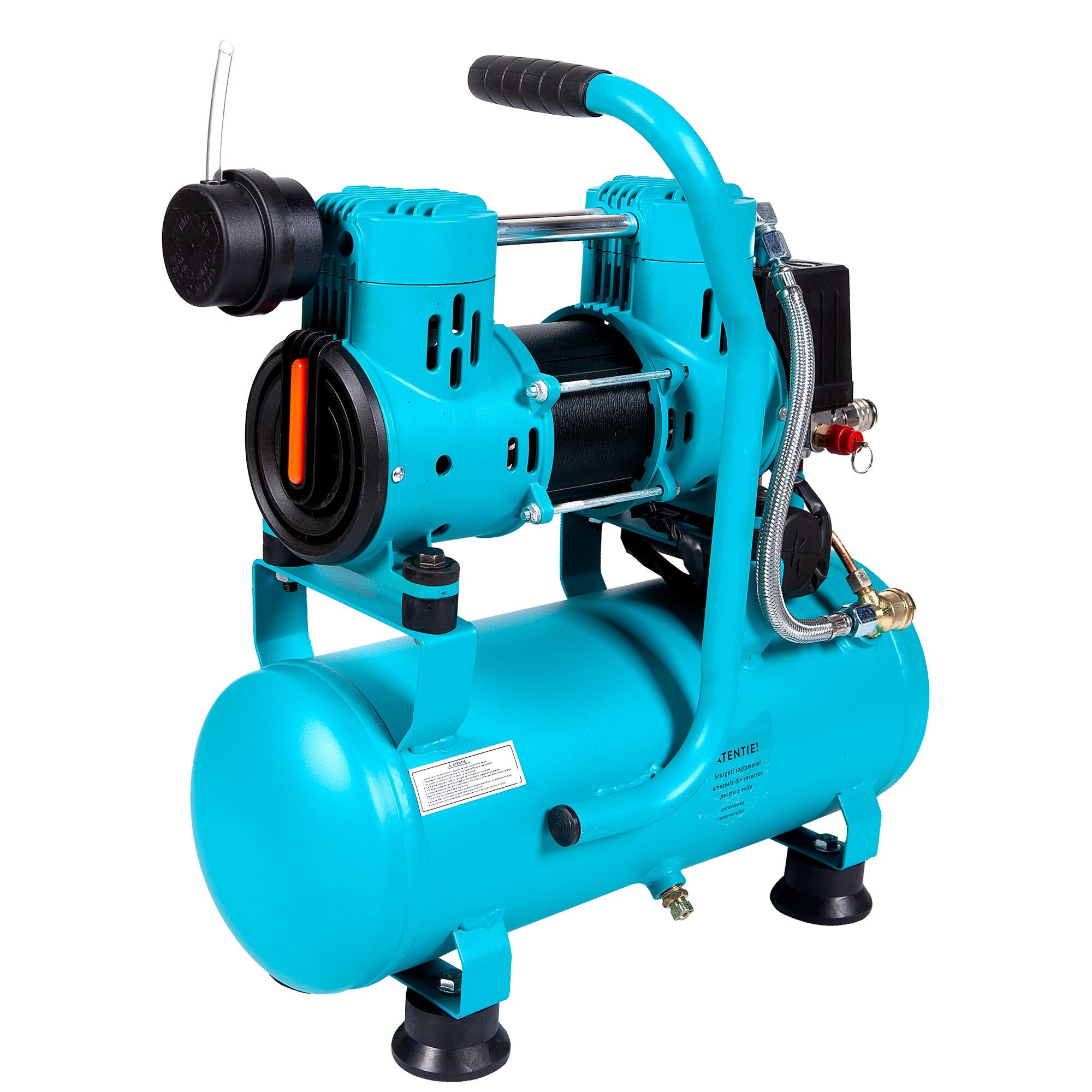 Compresor, DETOOLZ, de aer, fara ulei, 880W, 9l - eMAG.ro