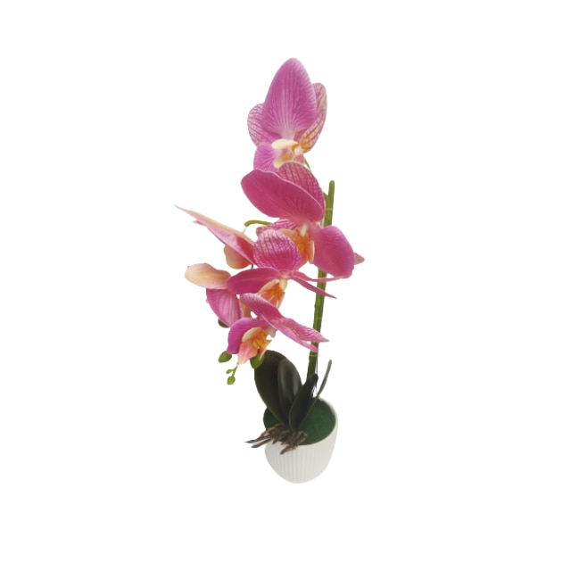 Orhidee artificiala in ghiveci ceramic, Mov, inaltime 45 cm - eMAG.ro