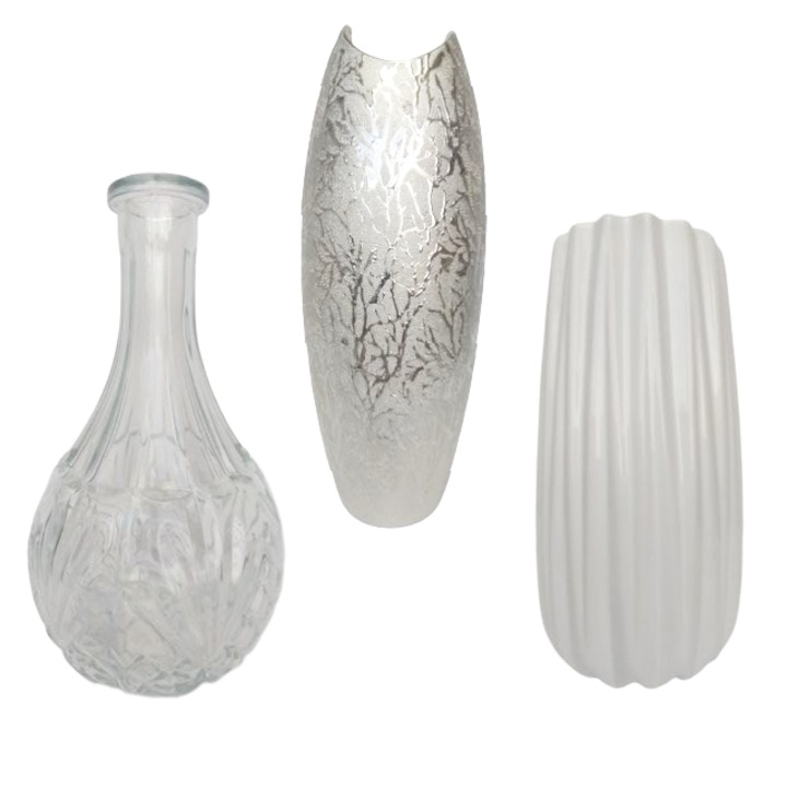 Set 3 vaze decorative, sticla si ceramica - eMAG.ro