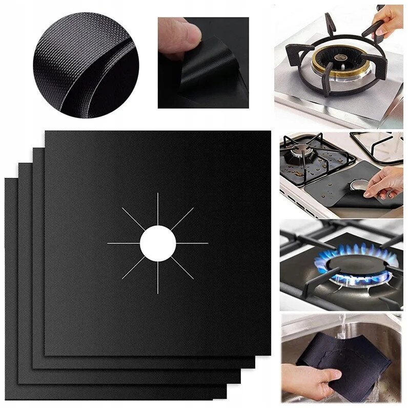 Комплект защитно фолио за печка Macomi, изработено от фибростъкло и тефлон, универсален диаметър ...