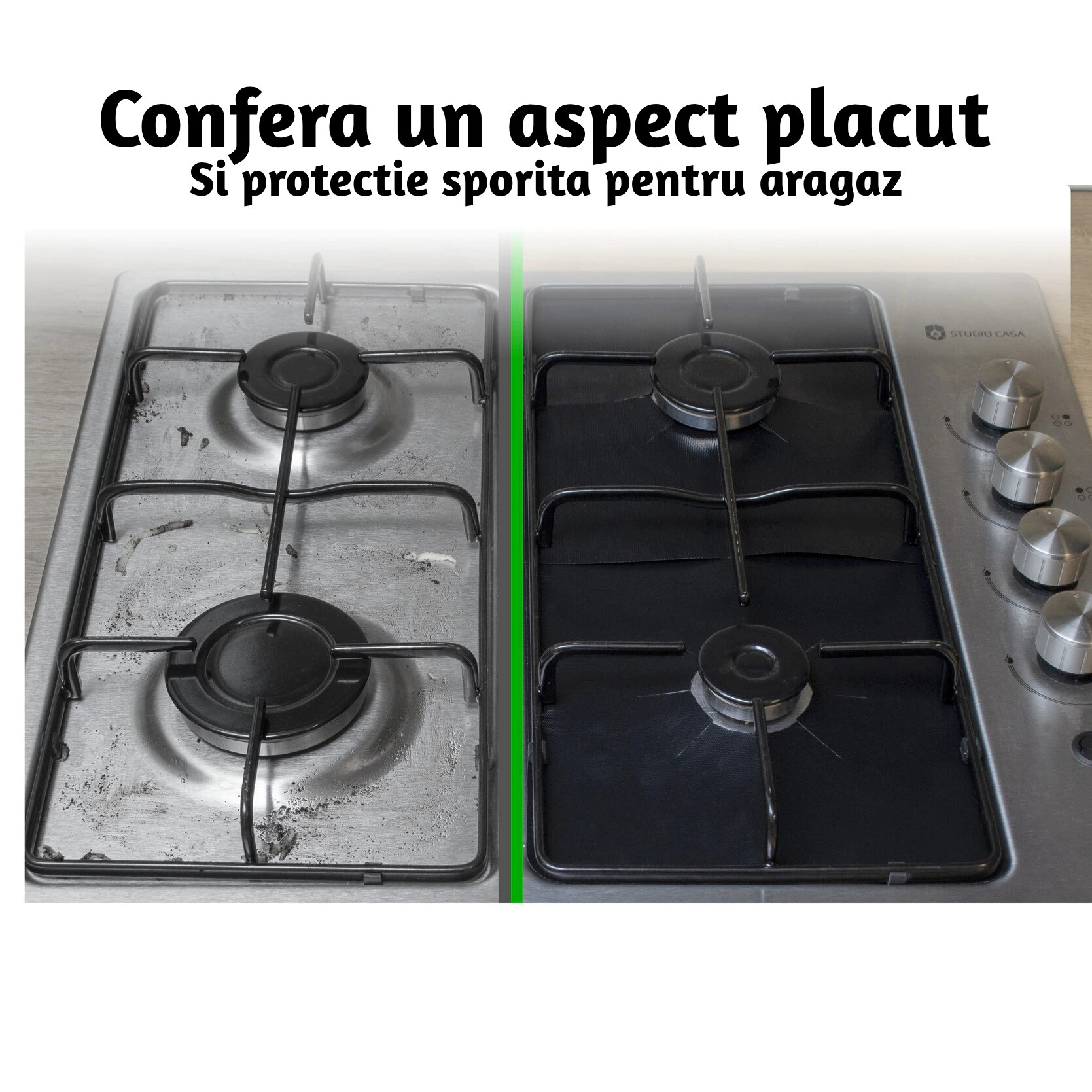 Комплект защитно фолио за печка Macomi, изработено от фибростъкло и тефлон, универсален диаметър ...