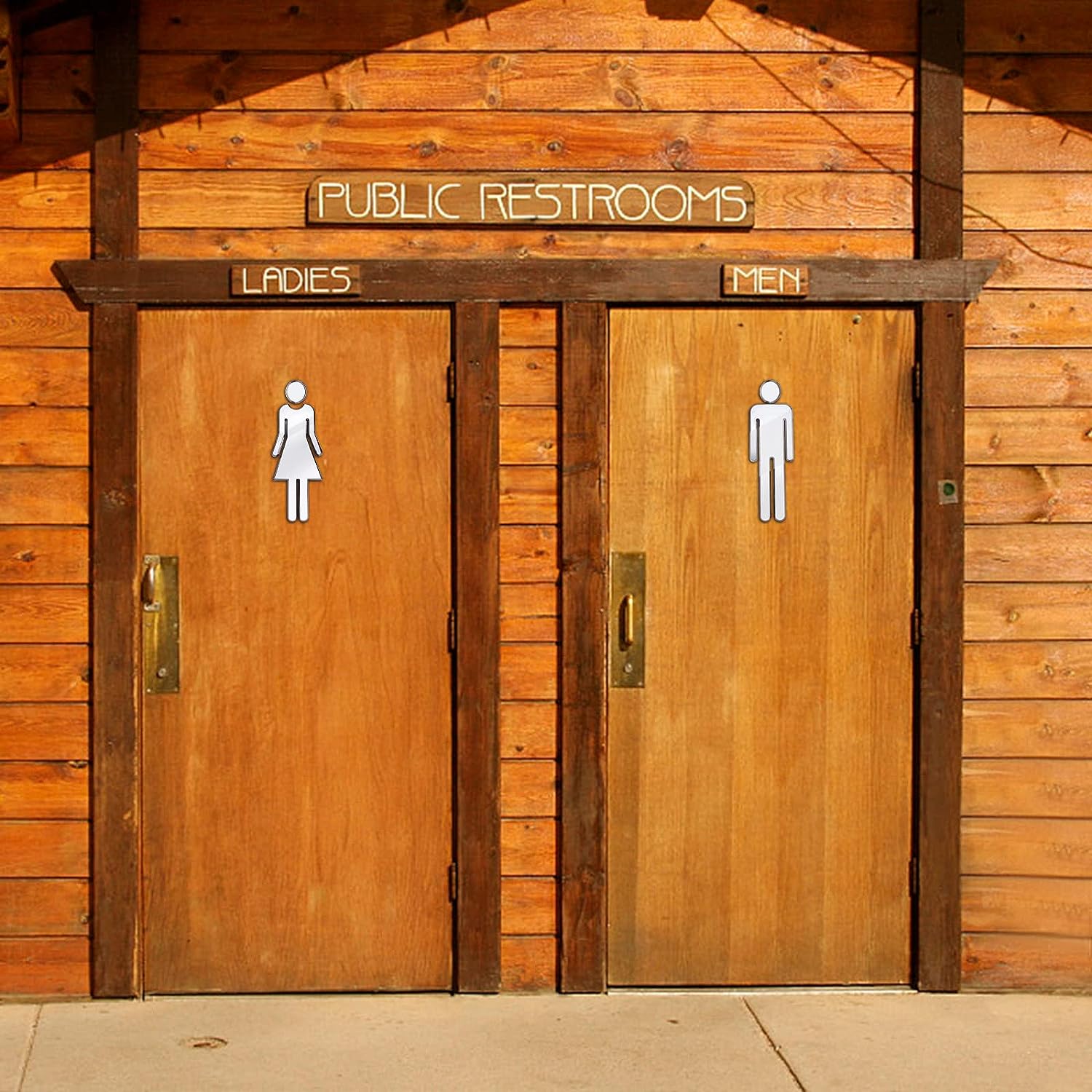 Set 2 Semne WC, Barbat/Femeie, stickere pentru baie, Daladen, Argintiu ...