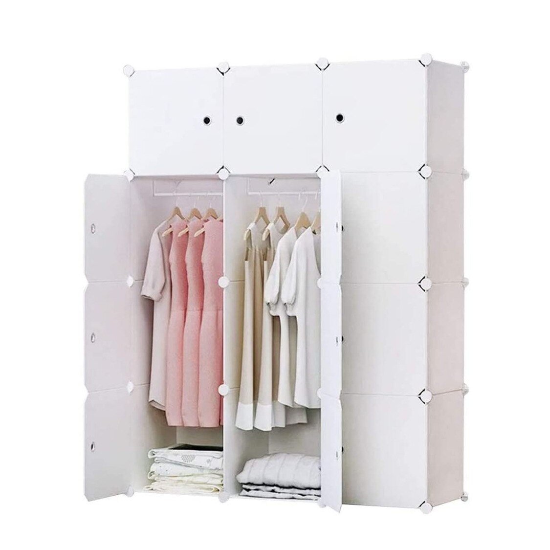 Dulap modular, WALALLA, Pliabil, 111x47x147cm, Alb - eMAG.ro
