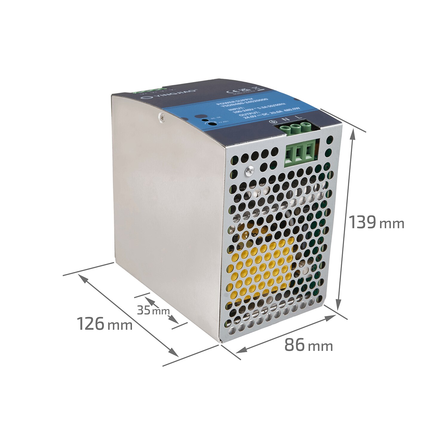 Sursa de alimentare pe sina DIN, Yingjiao YSDN240, 48V, 480W, IP20 ...