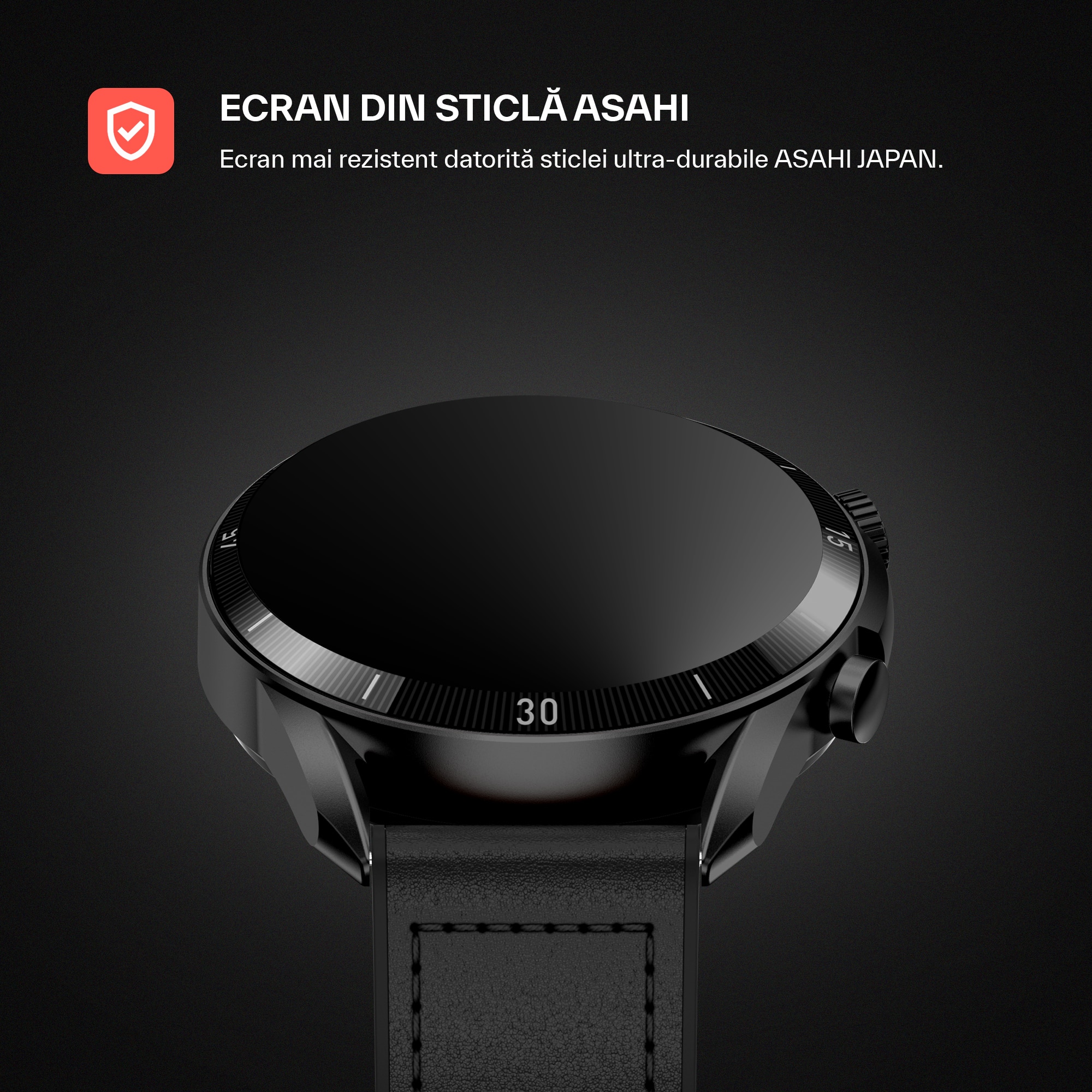 Ceas smartwatch barbati, Qualtec by Koppel®, ecran AMOLED 1.43 ...
