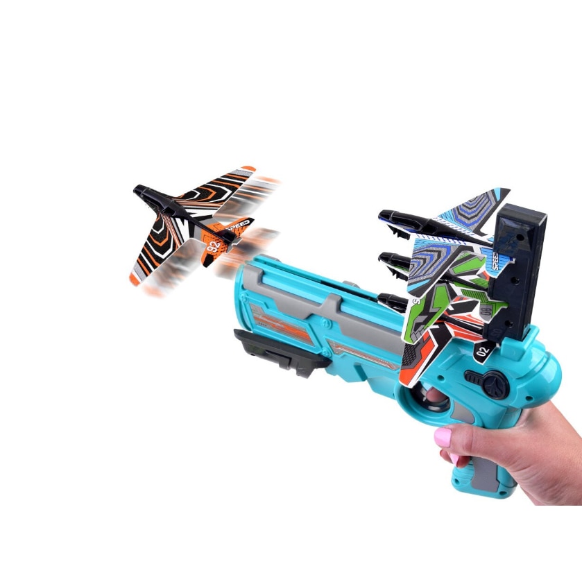 Pistol Lansator + 4 Avioane, Multicolor, E-manor® - eMAG.ro