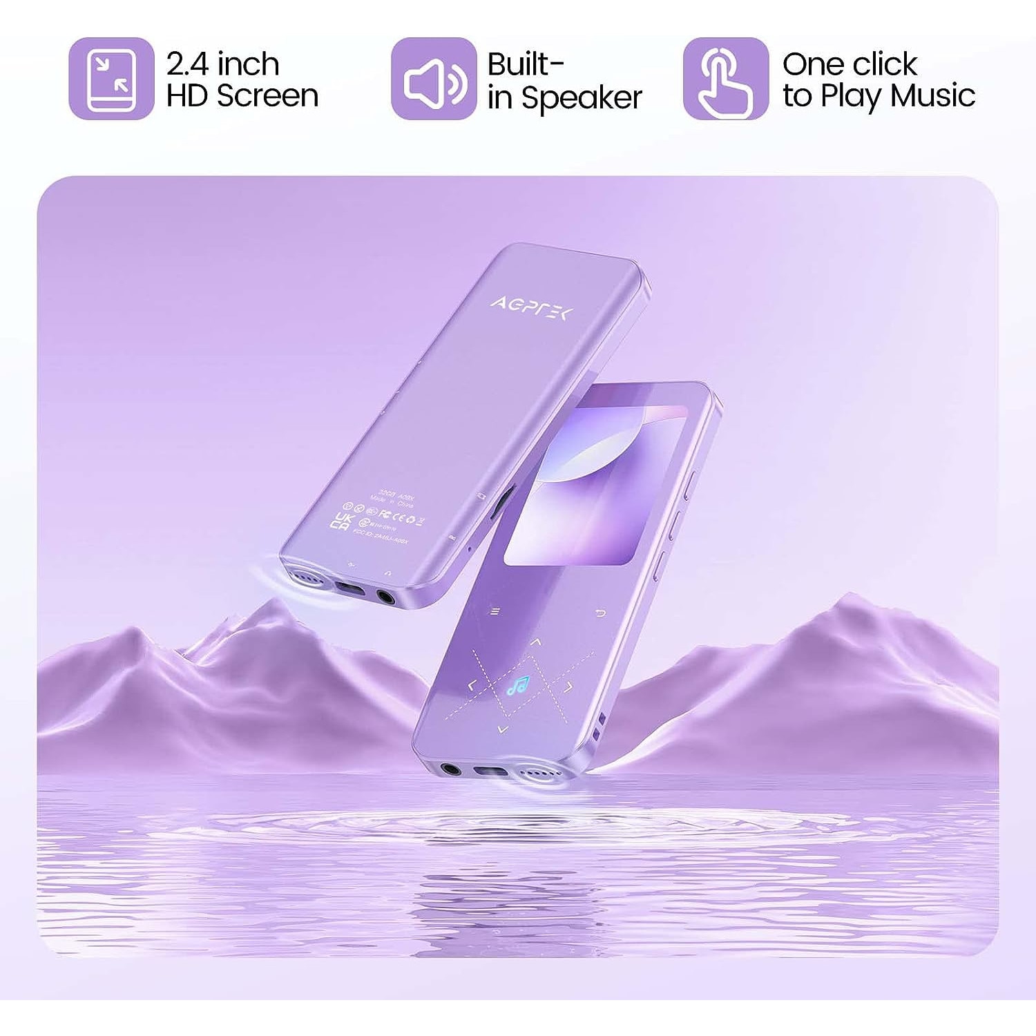 Mp3 Player 32 GB с Bluetooth 5.3, 2.4 инча екран, HiFi звук, със ...