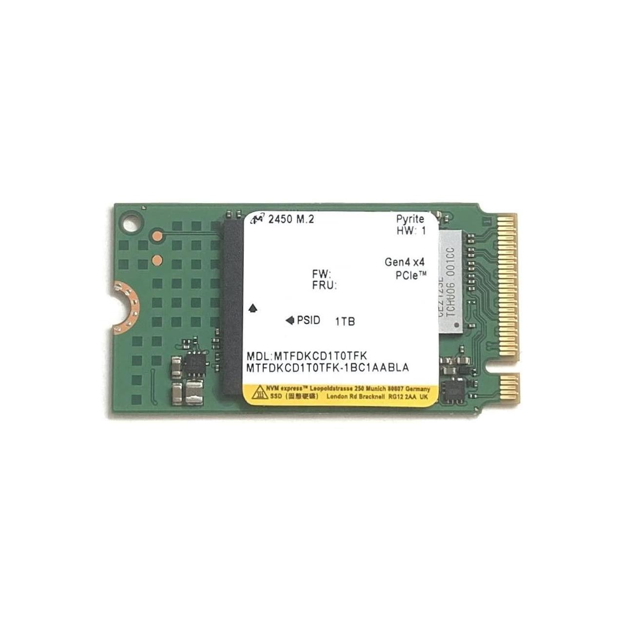 SSD PCI-E, Micron 2450,1TB, NVME, Gen4x4 format 2242, h-speed, Bulk, M ...