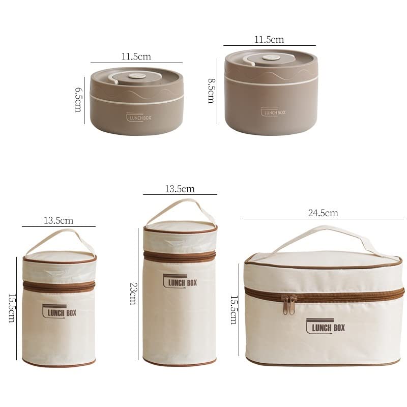 Set 2 caserole cu husa transport, WALALLA, Cutie bento, 440 + 600 ml ...