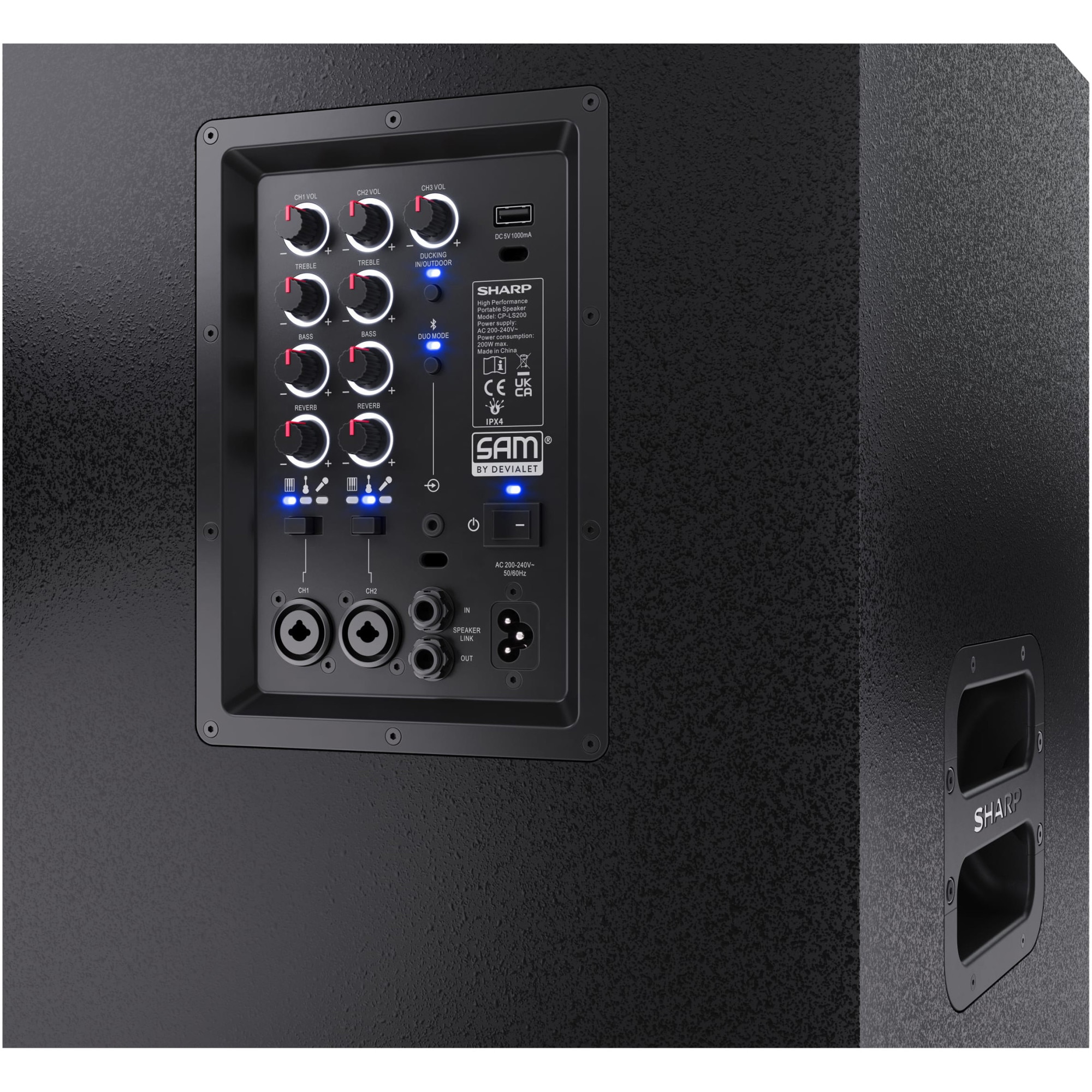 Boxa portabila Sharp SUMOBOX CP-LS200, 200 W, Baterie detasabila ...