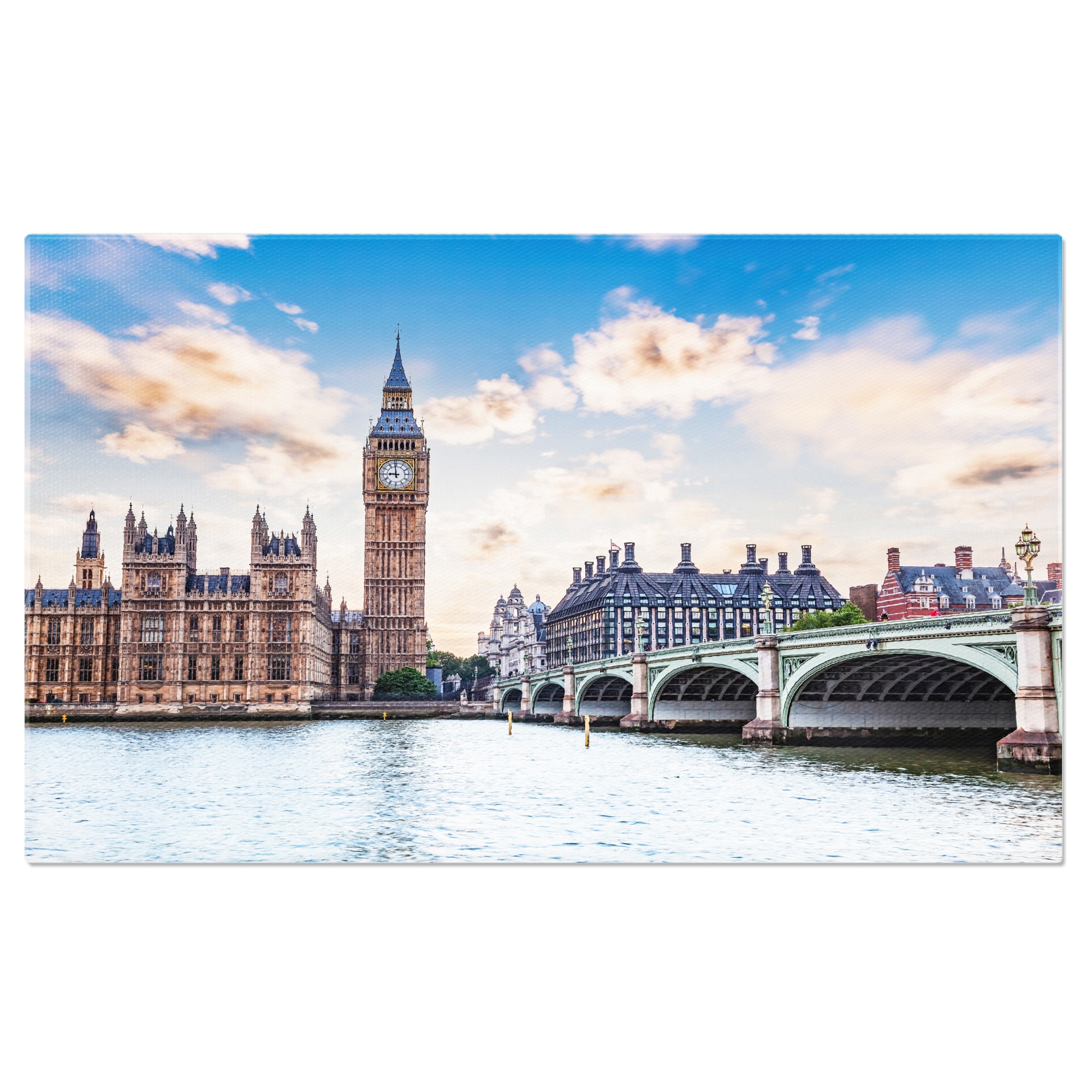 Vászonfestmény: Big Ben és a londoni parlament a Temze partján Városi ...