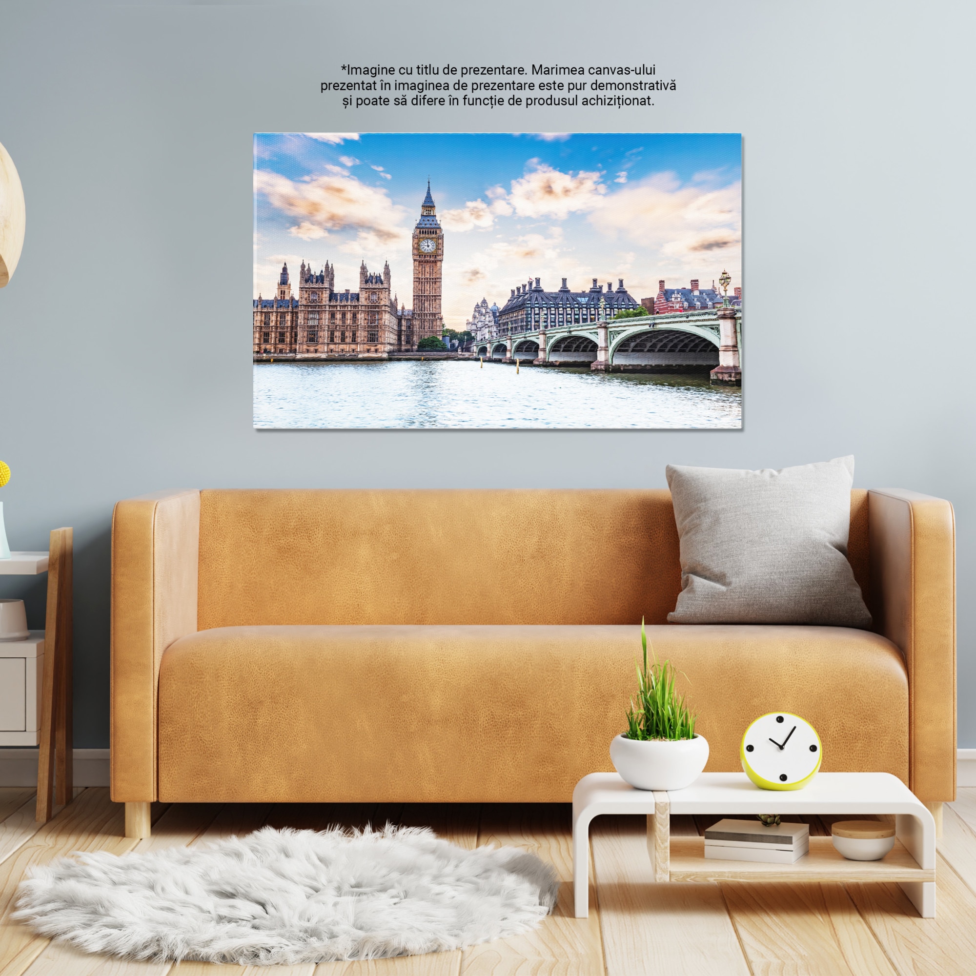 Vászonfestmény: Big Ben és a londoni parlament a Temze partján Városi ...