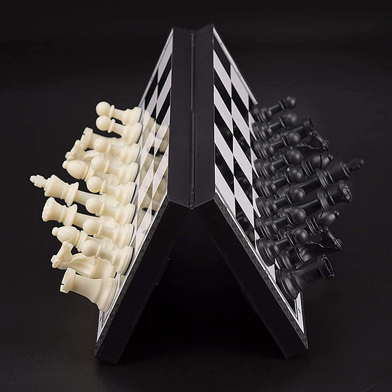 Tabla de sah magnetica, Zola®, pentru calatorie, 13.5x13.3x1 cm, negru ...