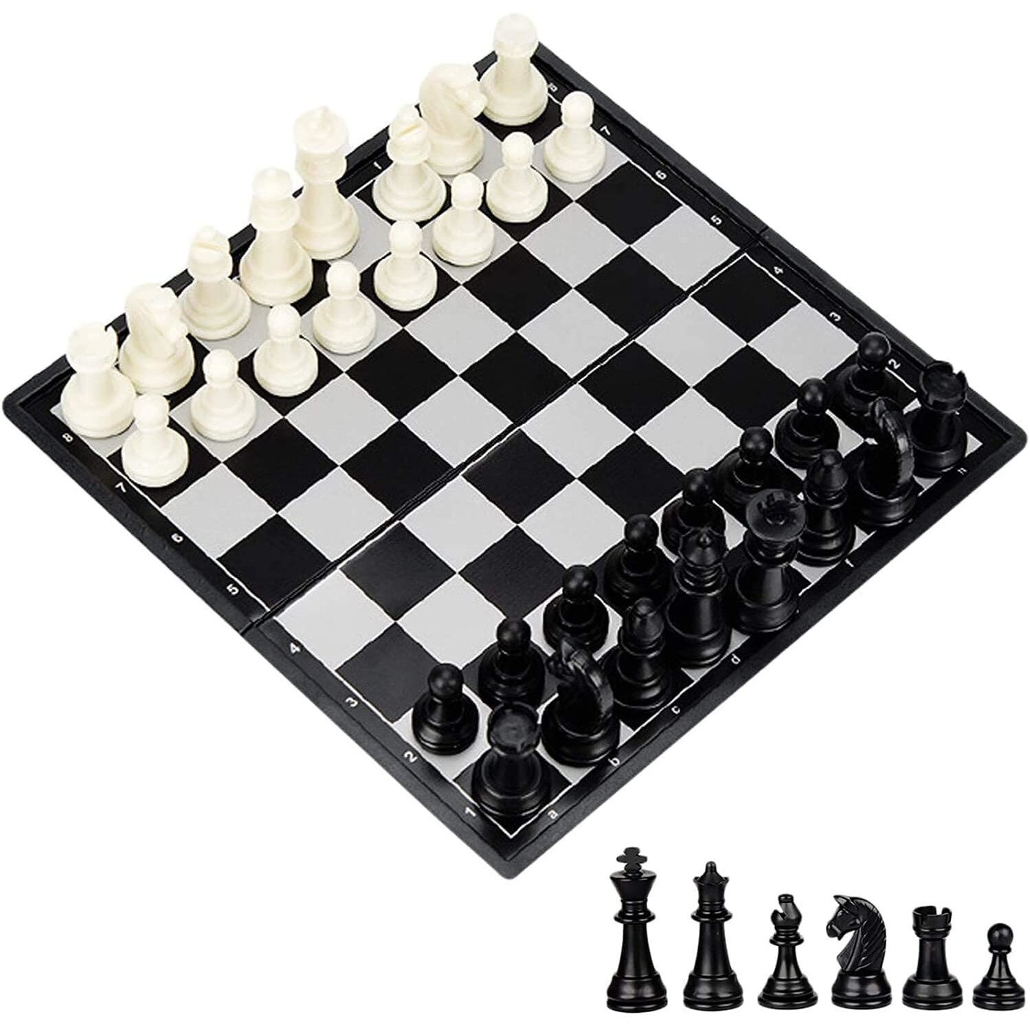 Tabla de sah magnetica, Zola®, pentru calatorie, 13.5x13.3x1 cm, negru ...