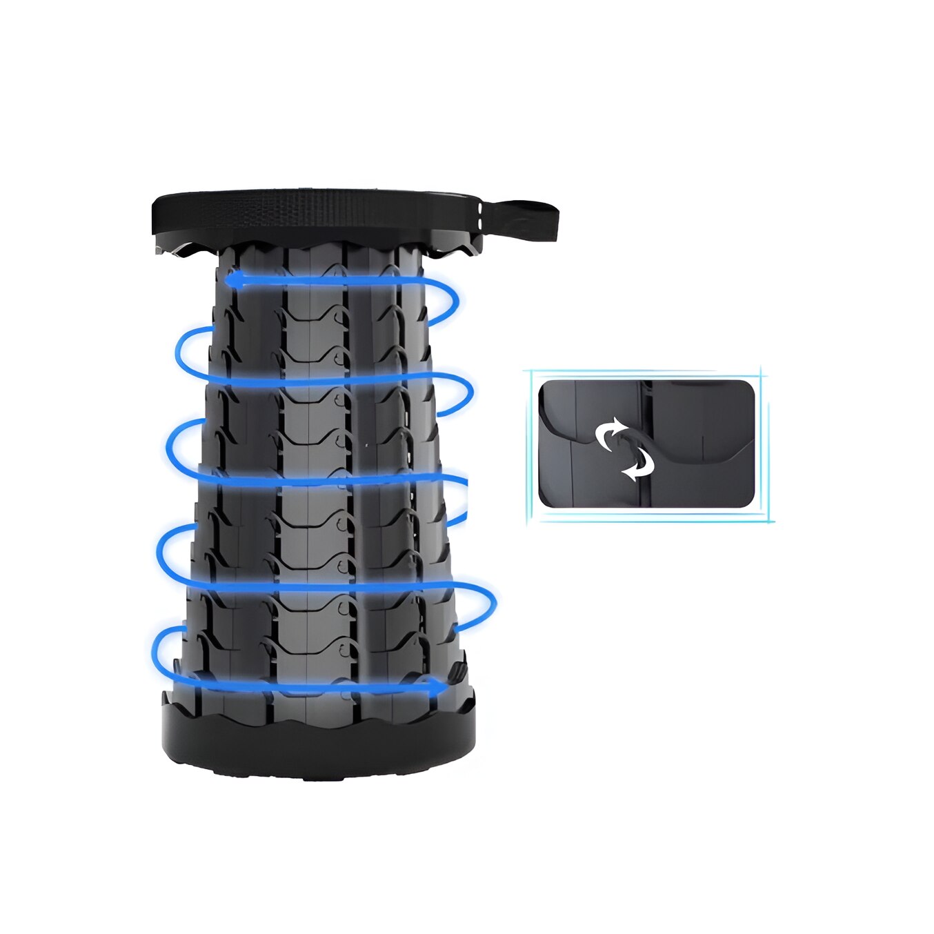 Scaun Telescopic Neo™ Portabil, universal, sustine 150 kg, ABS, Negru ...