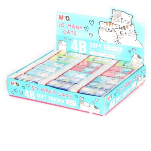 Guma de sters alba, So many cats, dimensiune mini, 36 buc/display, M&G ...