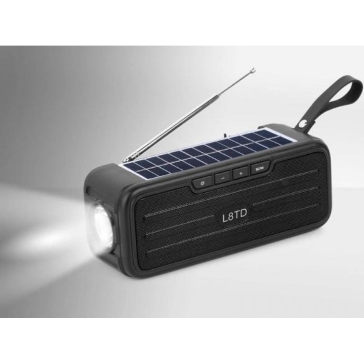 Radio portabil cu panou solar Bluetooth L8TD 10W 1200 mAh - eMAG.ro