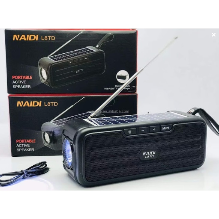 Radio portabil cu panou solar Bluetooth L8TD 10W 1200 mAh - eMAG.ro
