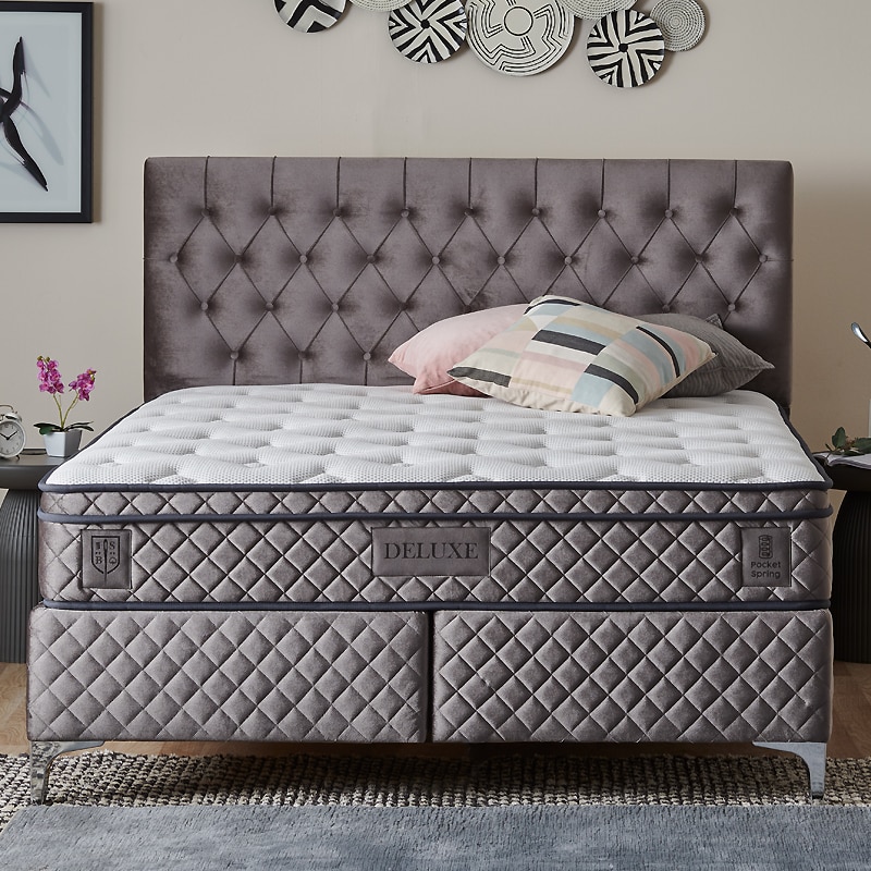 Saltea ortopedica Deluxe, 160 x 200, arcuri independente Pocket, husa din bumbac, hipoalergenica ...