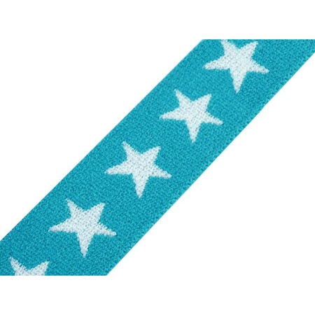 Elastic lat tesut, model stelute, turcoaz, latime 20 mm, lungimea 1m ...