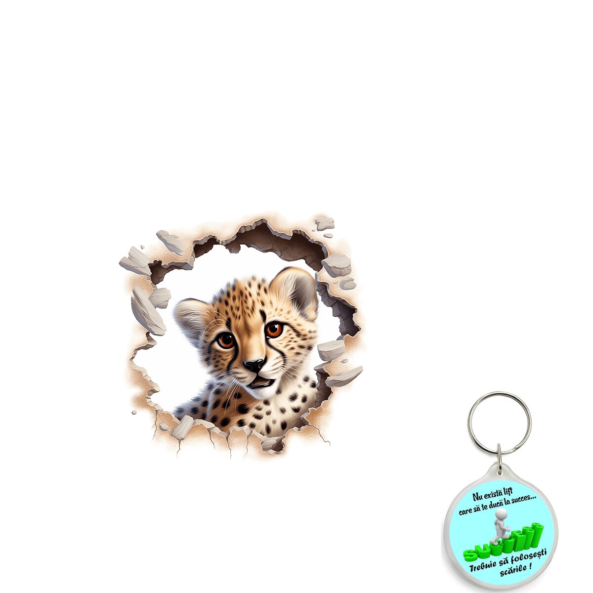 Sticker decorativ pentru perete, auto si geam, Crapatura pui de girafa ...