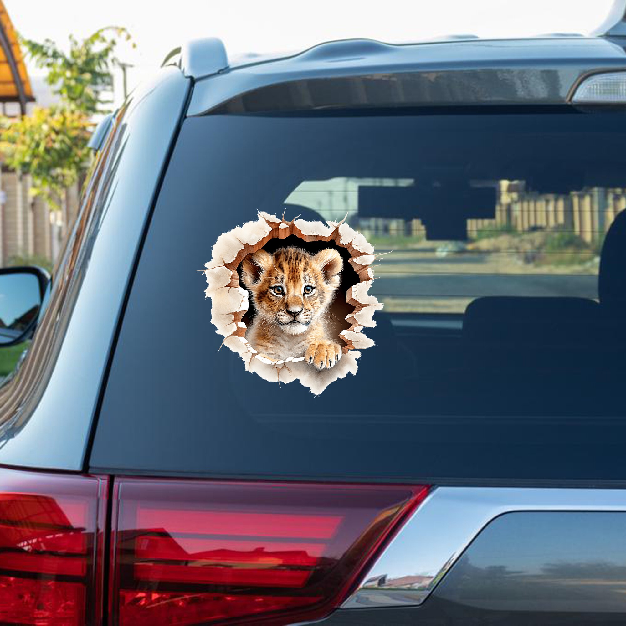 Sticker decorativ pentru perete, auto si geam, Crapatura pui de girafa ...