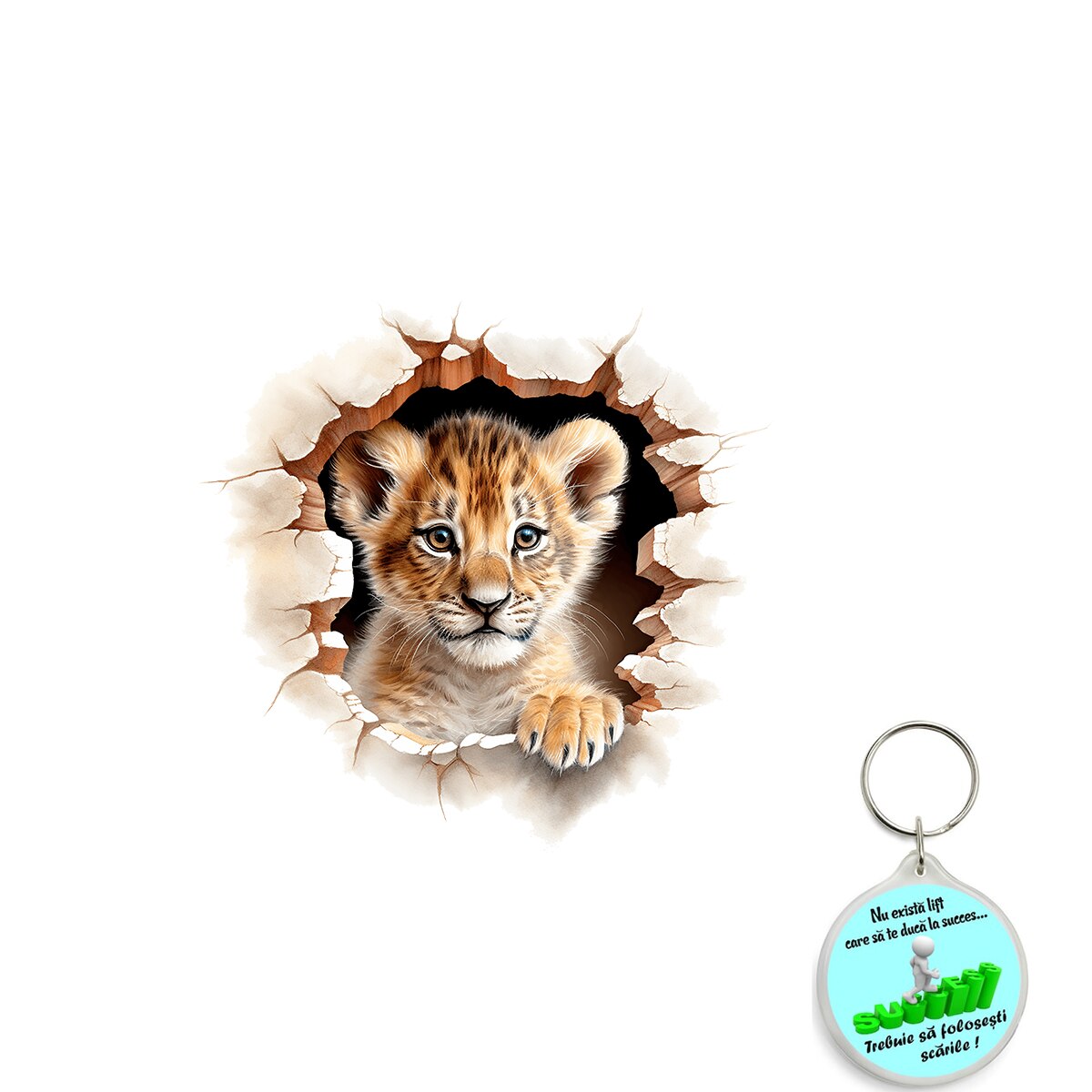 Sticker decorativ pentru perete, auto si geam, Crapatura pui de girafa ...