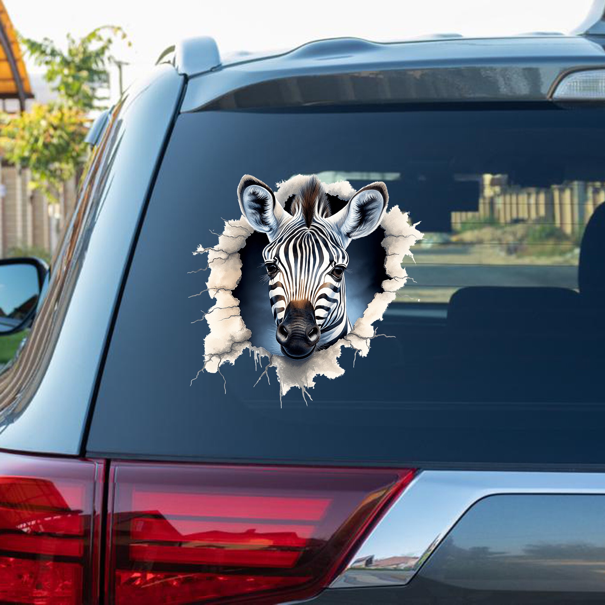 Set sticker decorativ 3d zebra model 10, autocolant, 41 cm si 2 ...