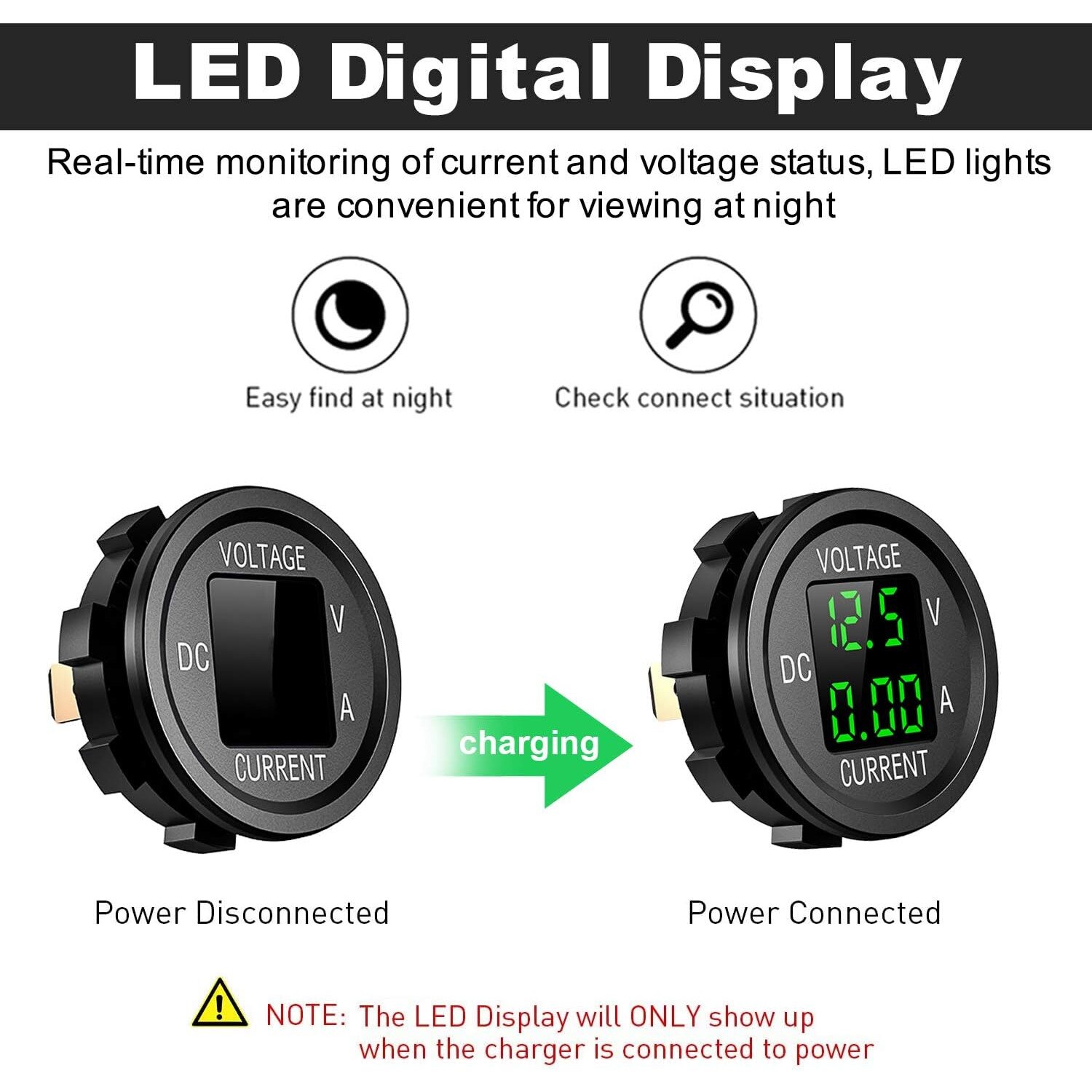Voltmetru numeric, JeiibrZui, LED, 6V-48V DC, Negru - eMAG.ro