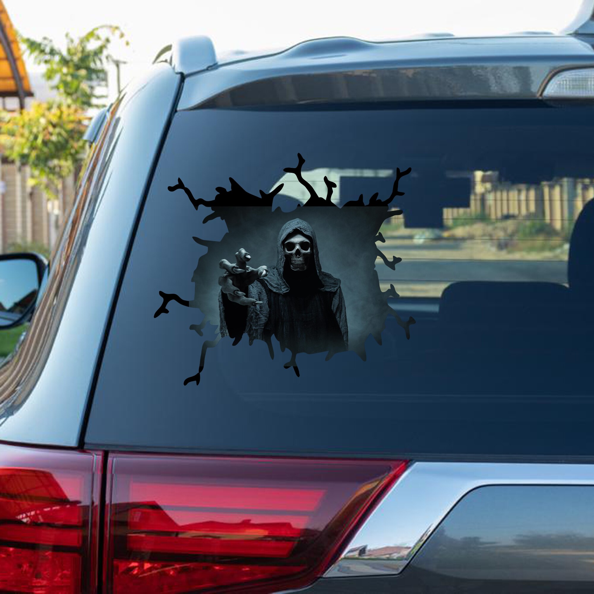 Sticker decorativ pentru perete, auto si geam, Crapatura: Dead reaper ...