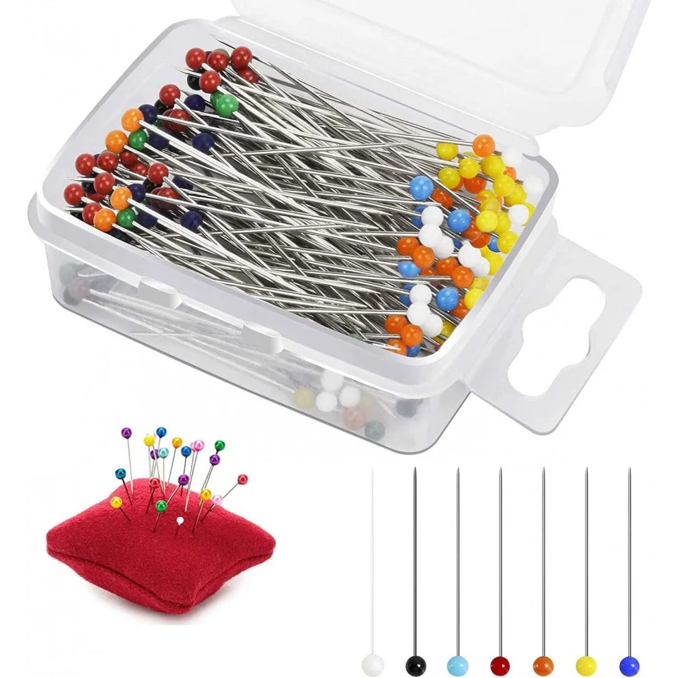 Set 100 ace cu cap de plastic pentru croitorie Nutmanel, otel ...