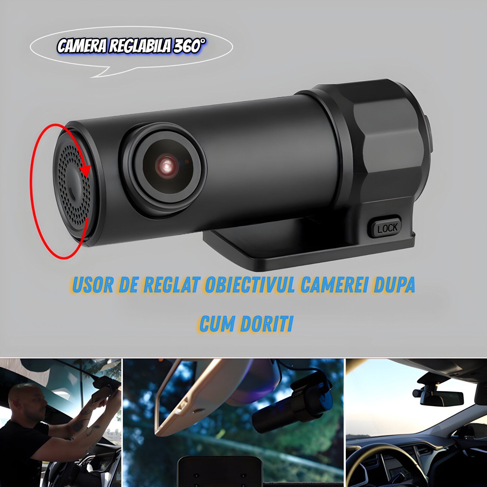 Camera auto de bord S600, FULL HD 1080P, Night Vision, WIFI, Aplicatie ...