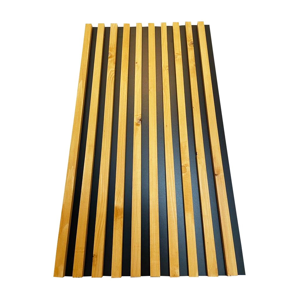 Panou riflaj lemn natural 100 cm x 55 cm negru - eMAG.ro