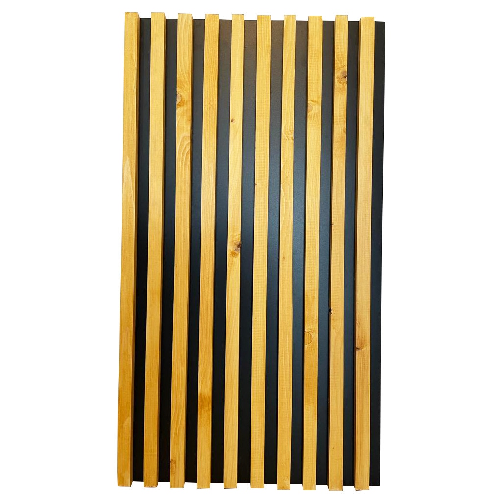 Panou riflaj lemn natural 100 cm x 55 cm negru - eMAG.ro