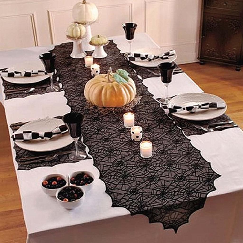 Fata de Masa, Model Halloween, Panza de Paianjen, Negru - eMAG.ro