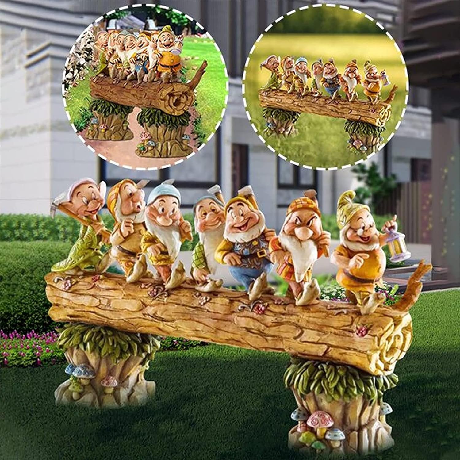 Decoratiune pentru gradina, JeiibrZui, Cei 7 pitici, Rasina, Multicolor ...