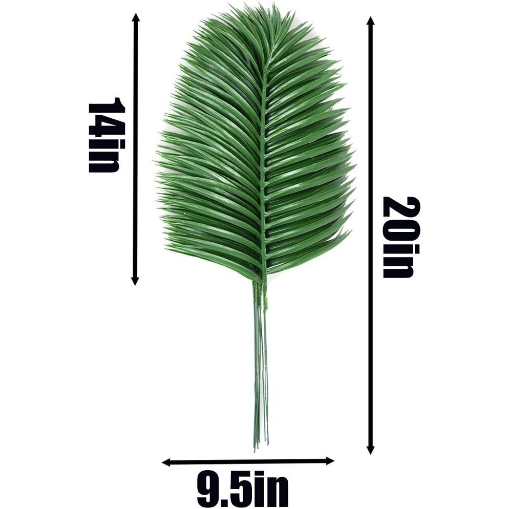 Set 12 frunze artificiale de palmier, JeiibrZui, Plastic, 20", Verde ...