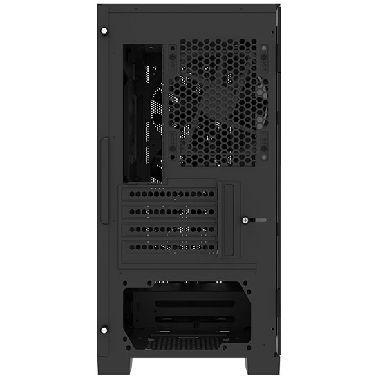 Caracasa Montech AIR 100 ARGB, fara sursa, Negru, mesh, tempered glass ...