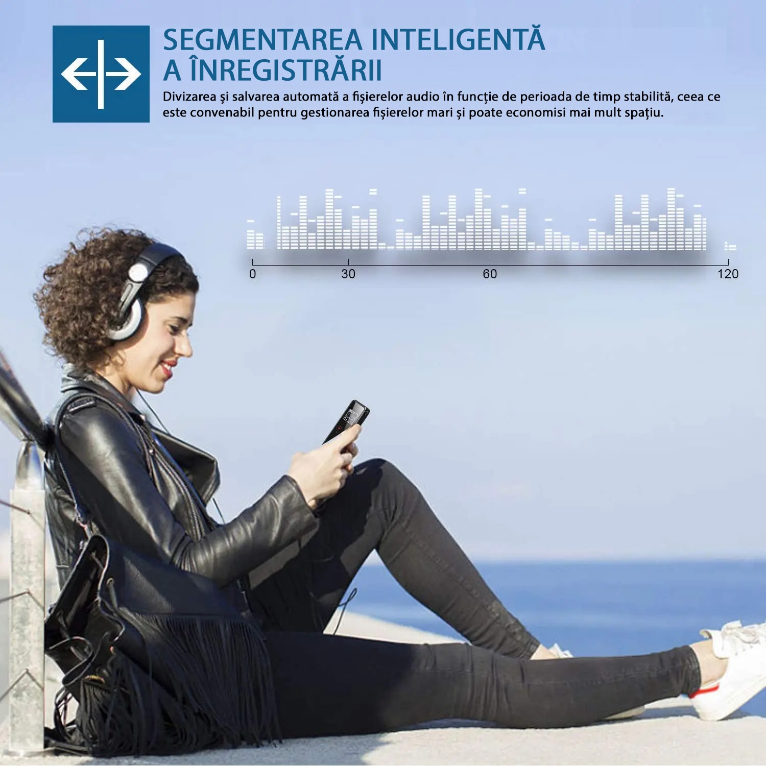 Reportofon digital activat vocal, EJ Products, 32 GB, Monitorizare live ...