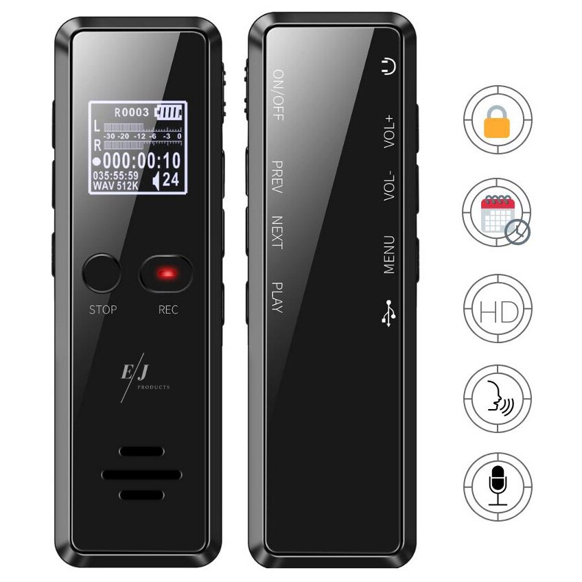 Reportofon digital cu activare vocala, V90, 32 GB, MP3 - eMAG.ro