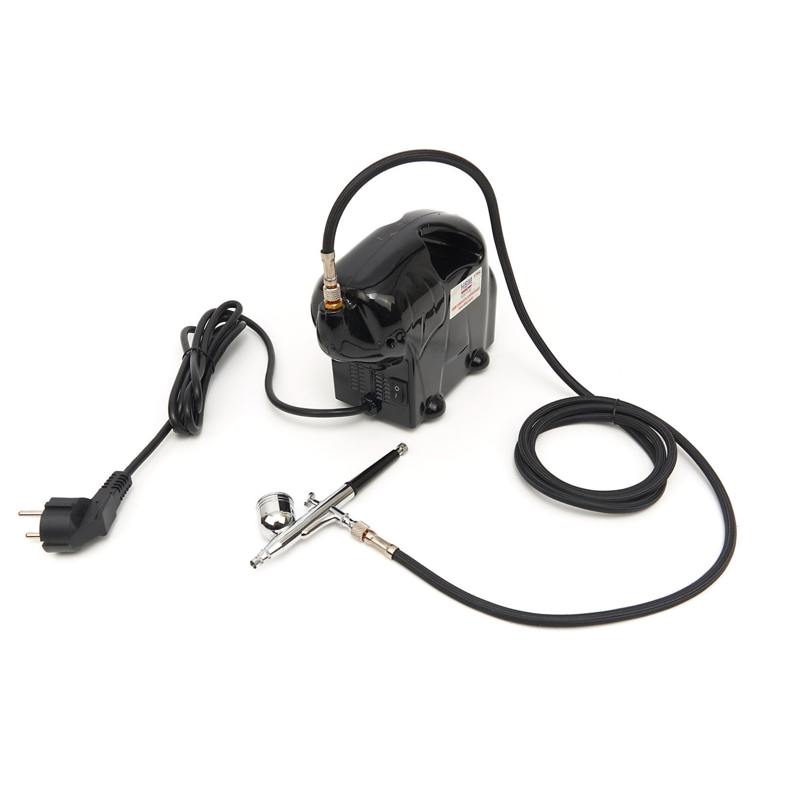 Set complet aerograf Airbrush, HBM, compresor pistol si vopsea - eMAG.ro