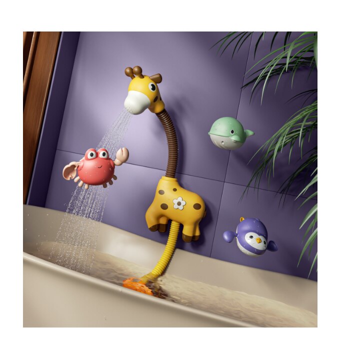 Jucarie de baie pentru copii Model Girafa, Prindere cu Ventuze, Tip Dus ...