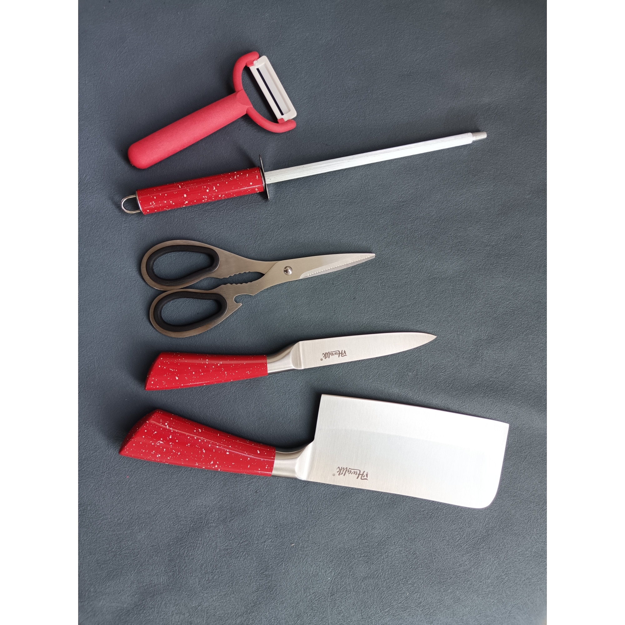 Set cutite bucatarie 9 piese din otel inoxidabil pentru feliere, taiat ...