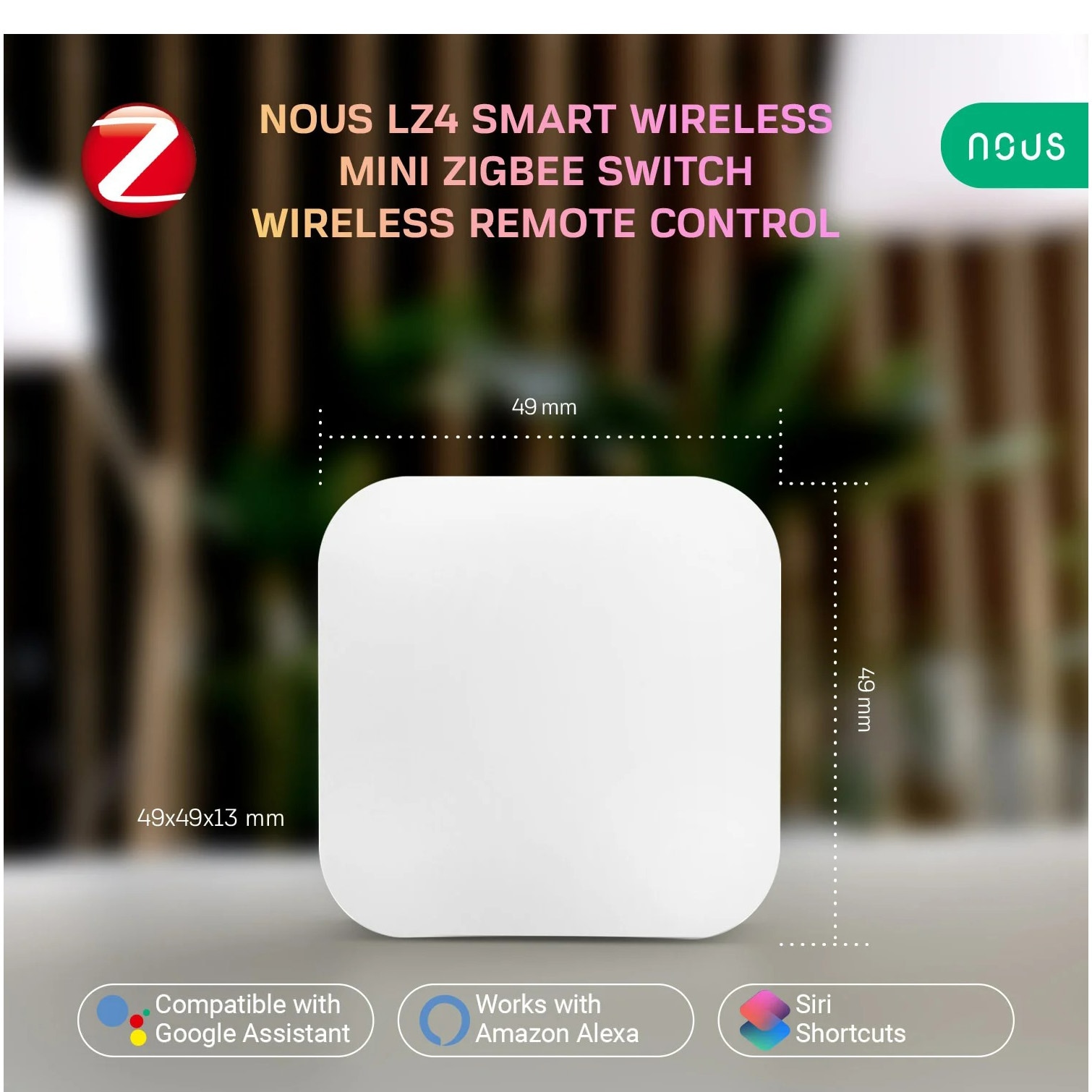 Telecomanda inteligenta Nous LZ4, Wi-Fi, ZigBee, 30m, 49x49x13mm, Alb - eMAG.ro