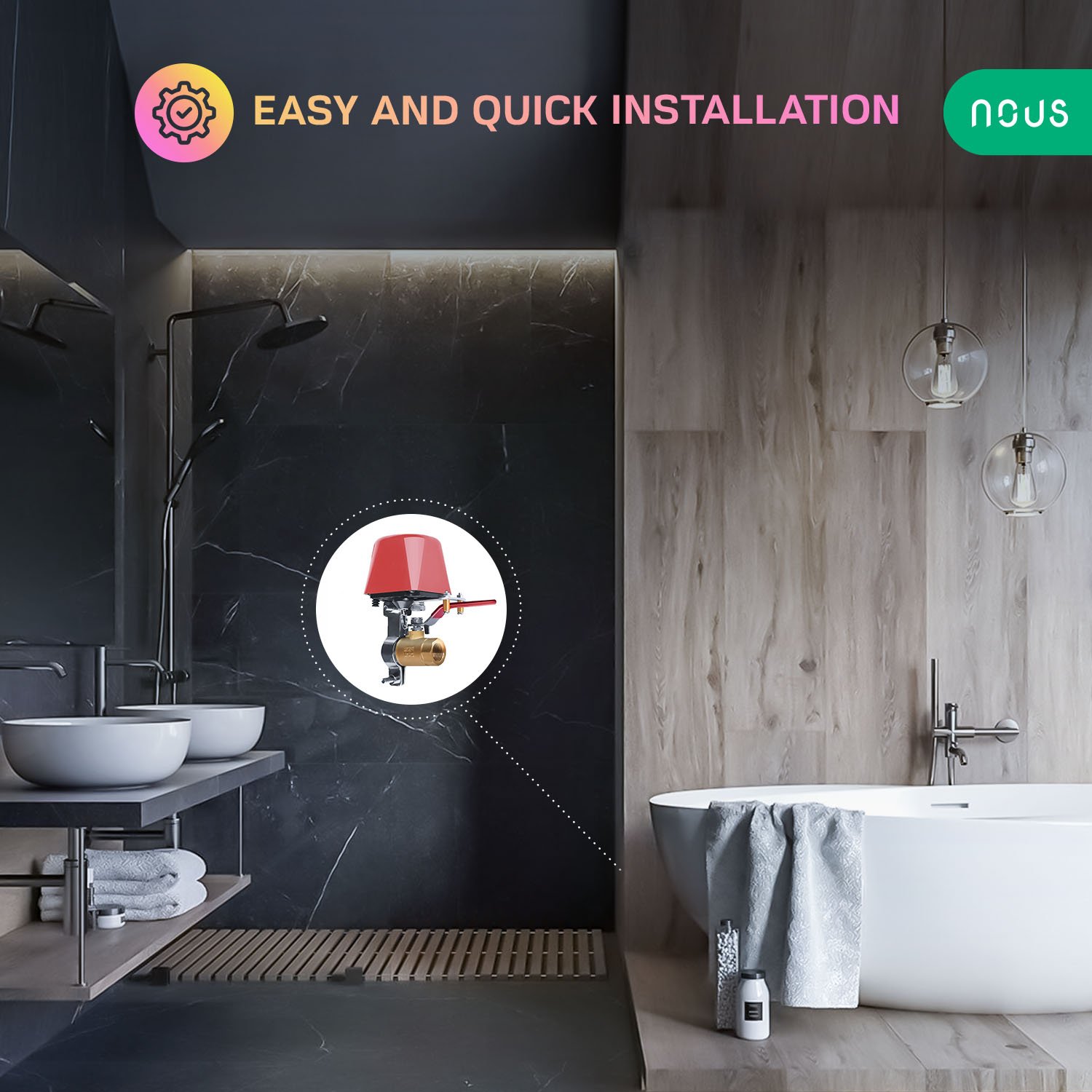 Electrovalva inteligenta cu Nous LZ3, ZigBee, cu temporizator ...