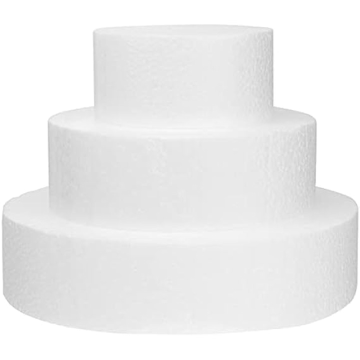 Macheta tort 3 etaje Sunmostar, Plastic, Alb - eMAG.ro