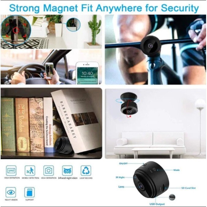 Camera de Dimensiuni Mici Wifi Full HD 1080p Suport Card 128gb ...