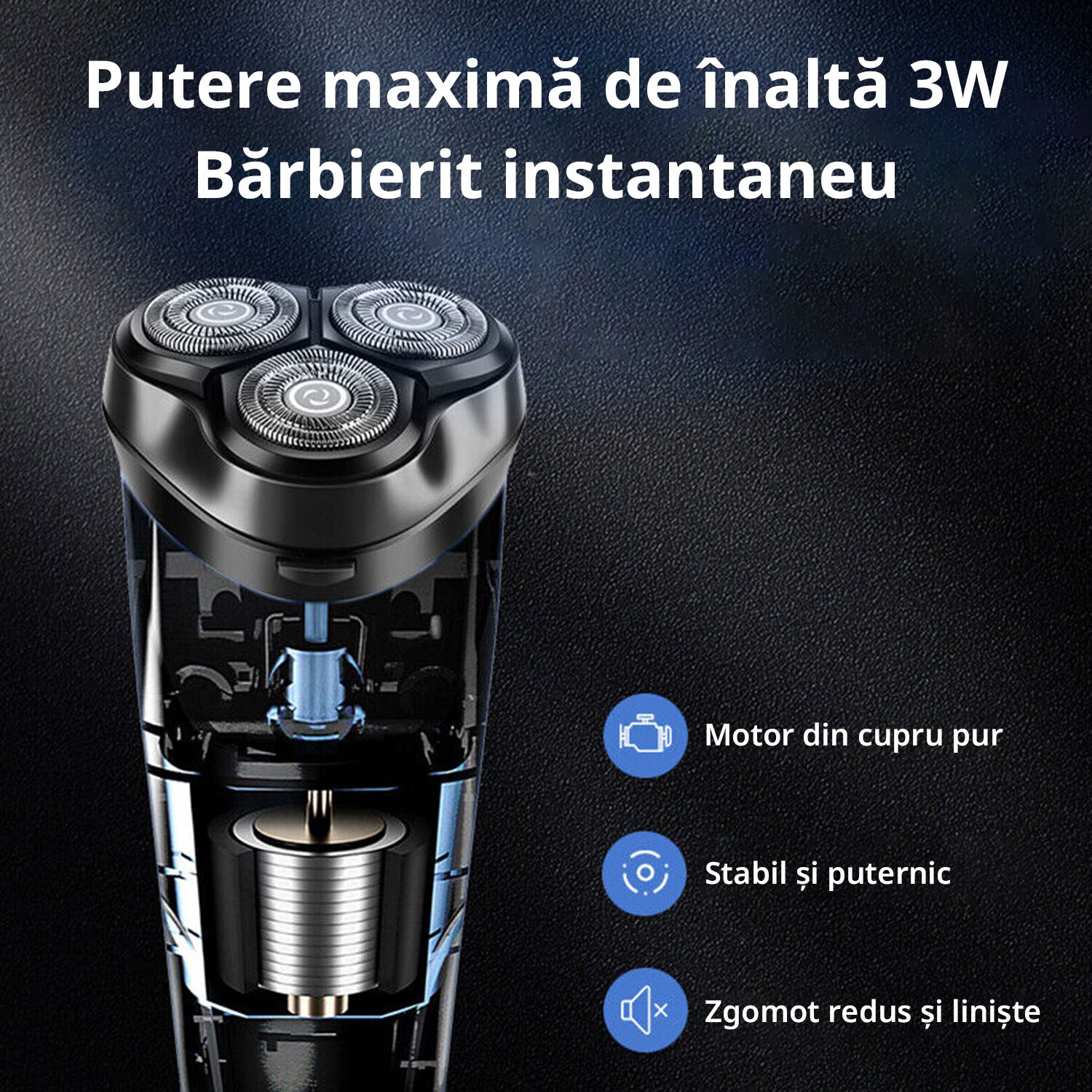 Aparat de ras electric umed si uscat, fara fir, Capete 4D pivotante si ...