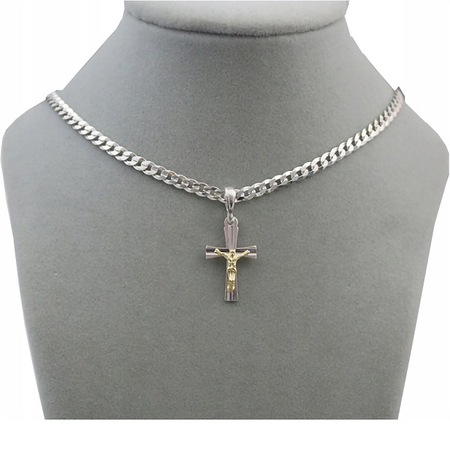 Lant cu cruce pentru barbati, Amor, Argint 925, 45 cm, Argintiu - eMAG.ro