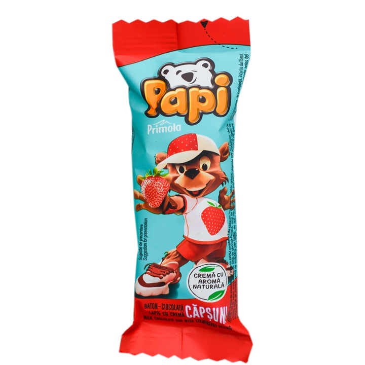 Baton de ciocolata Primola Papi cu crema de capsuni 32x26.8 gr - eMAG.ro
